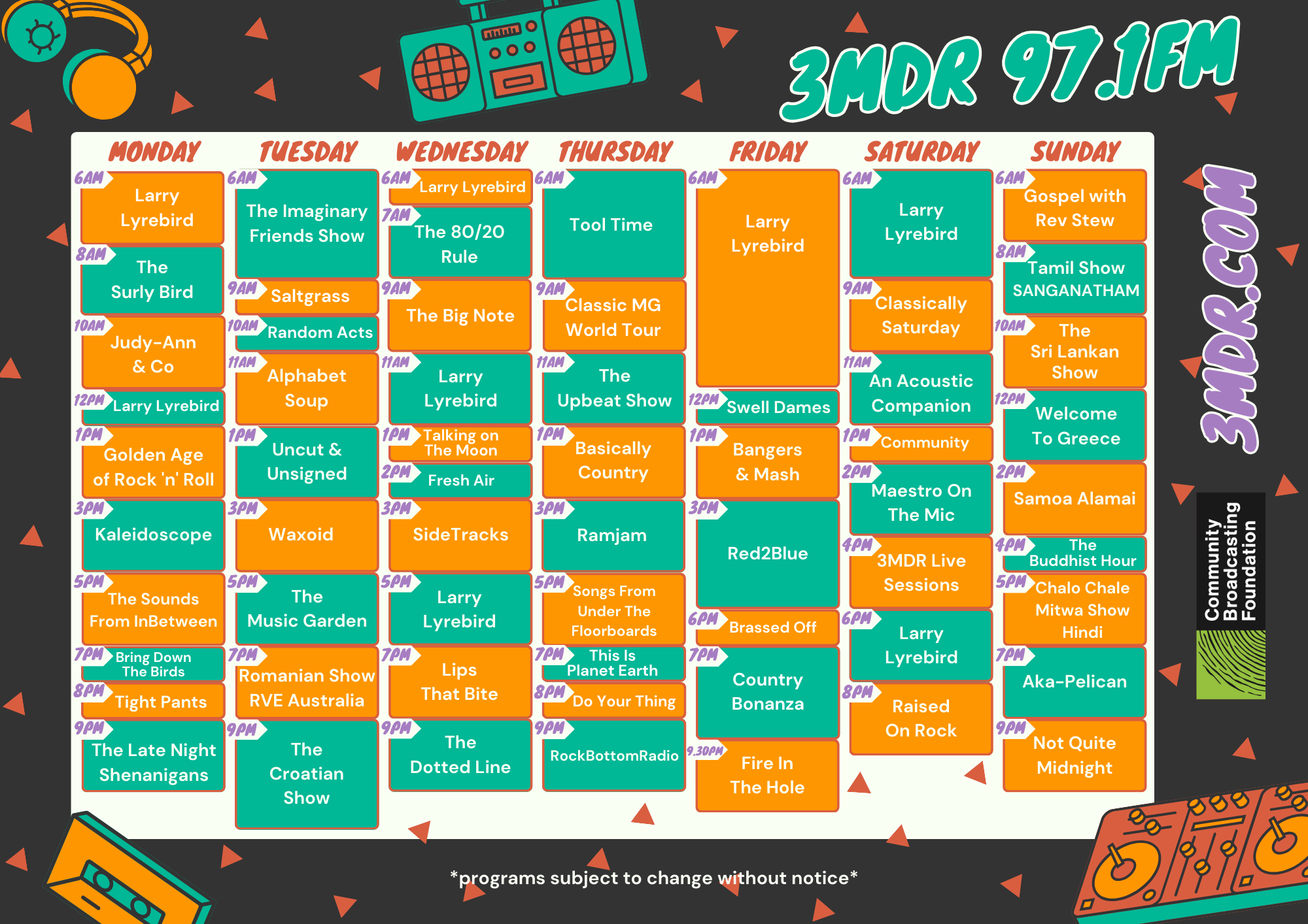 Program Grid updated Oct 2023 – 3MDR